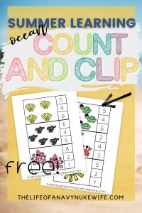 Ocean Count and Clip Cards for Preschoolers Summer Learning | Beth Ann ...