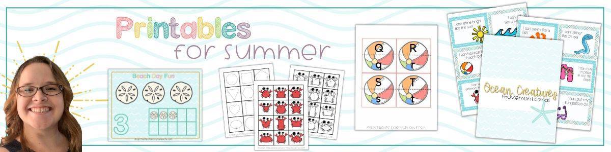 Adorable Crab Basic Shape Practice for Summer Preschool | Beth Ann Averill
