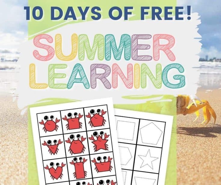 Adorable Crab Basic Shape Practice for Summer Preschool | Beth Ann Averill