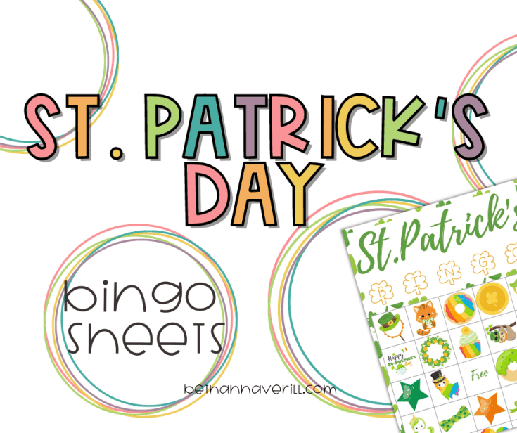 St Patrick's Day Bingo Sheets for Classroom Parties | Beth Ann Averill