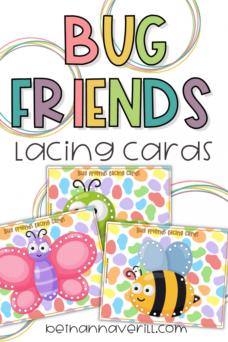 Colorful and Fun Bug Lacing Cards for Preschoolers | Beth Ann Averill