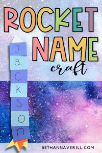 Name Rocket Craft for Preschool Space Theme | Beth Ann Averill