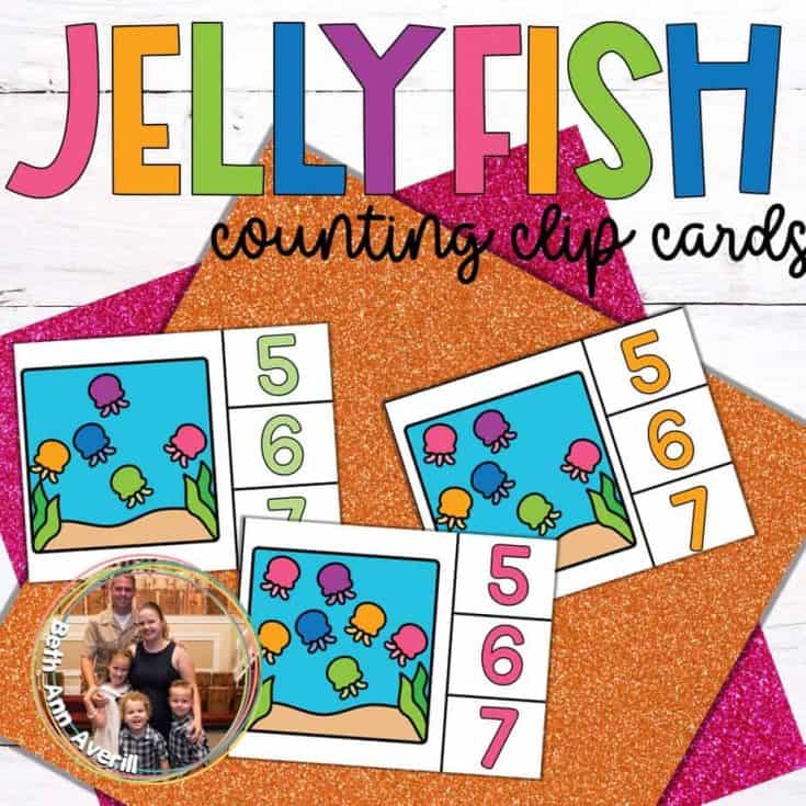 Jellyfish Counting Clip Cards Set