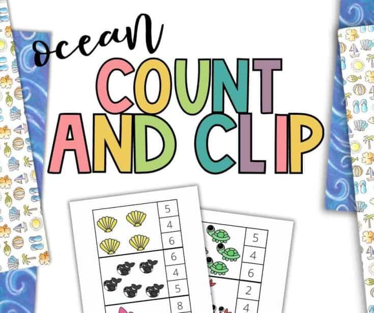 Ocean Count and Clip Cards for Preschoolers Summer Learning | Beth Ann ...