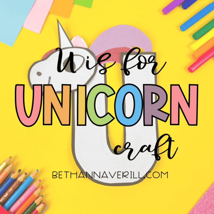 U is for Unicorn Craft for Preschoolers | Beth Ann Averill