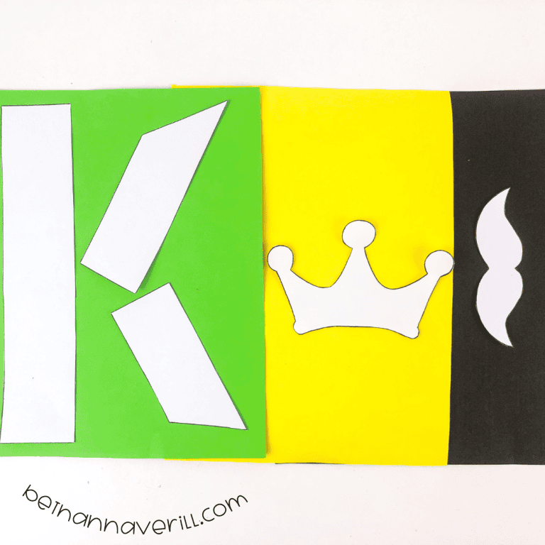 Lowercase k is for King Craft for Preschoolers | Beth Ann Averill