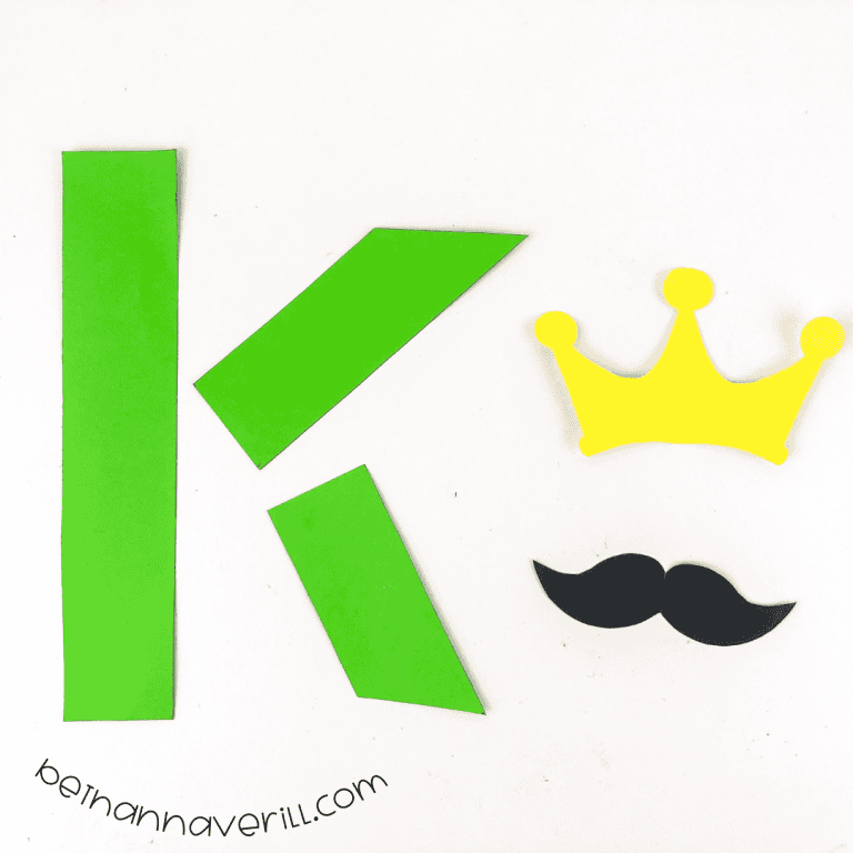 Lowercase k is for King Craft for Preschoolers | Beth Ann Averill