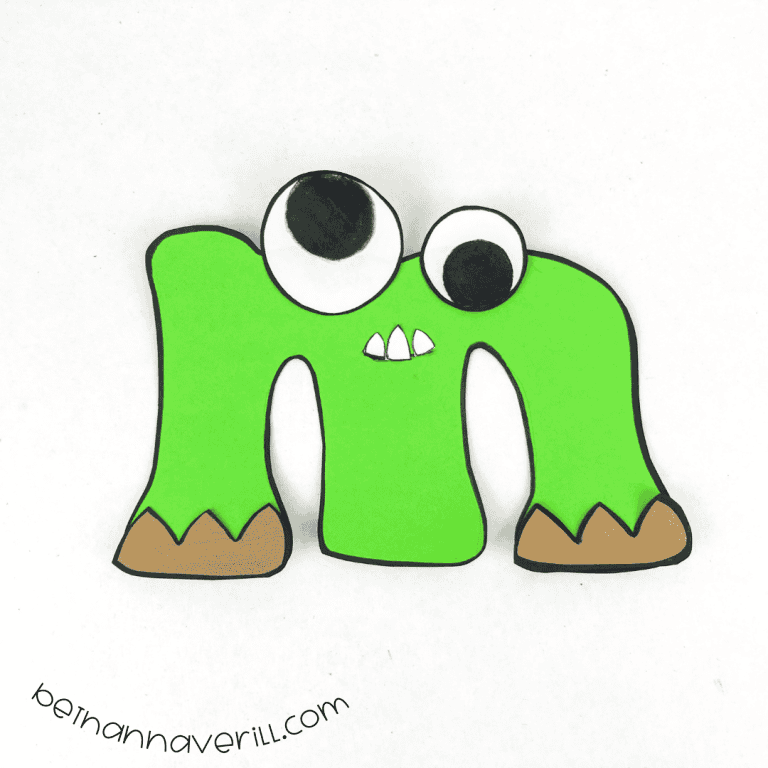 Lowercase m is for Monster Craft for Preschoolers | Beth Ann Averill