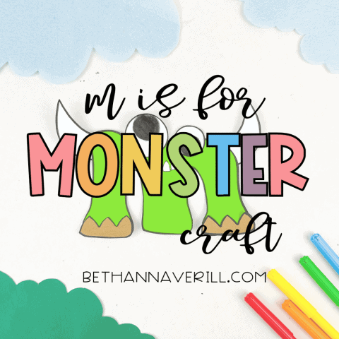 Lowercase m is for Monster Craft for Preschoolers | Beth Ann Averill