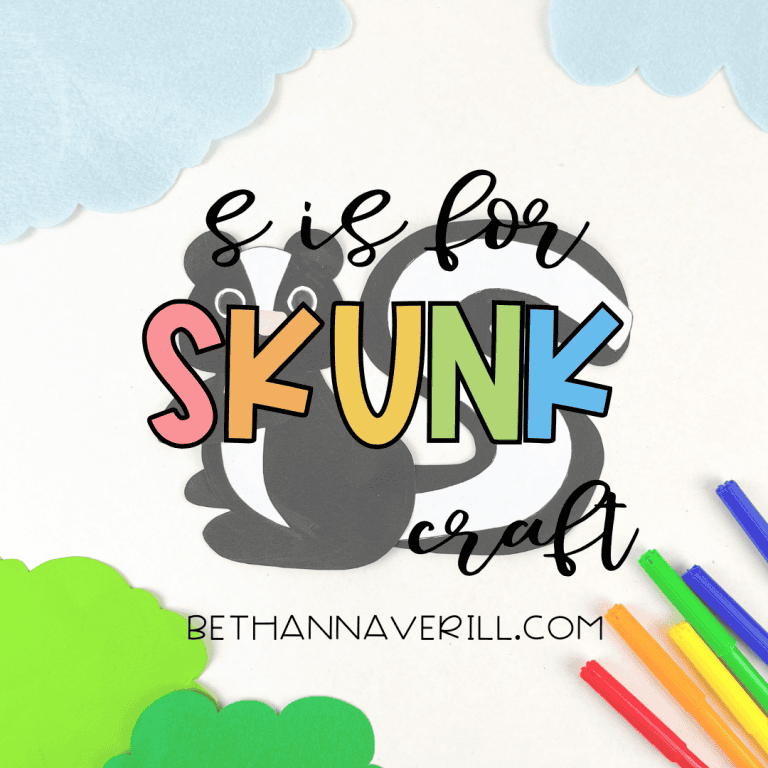 Lowercase s is for Skunk Craft for Preschoolers | Beth Ann Averill