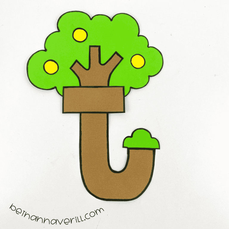 Lowercase t is for Tree Craft for Preschoolers | Beth Ann Averill