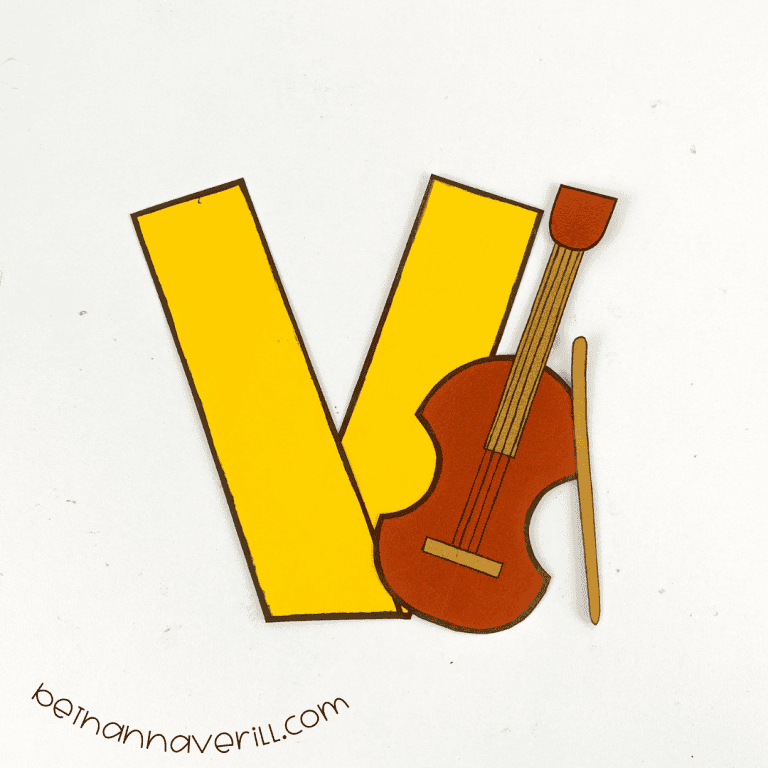 Lowercase v is for Violin Craft for Preschoolers | Beth Ann Averill
