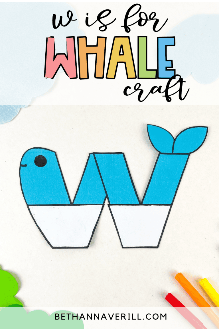 Lowercase w is for Whale Craft for Preschoolers | Beth Ann Averill