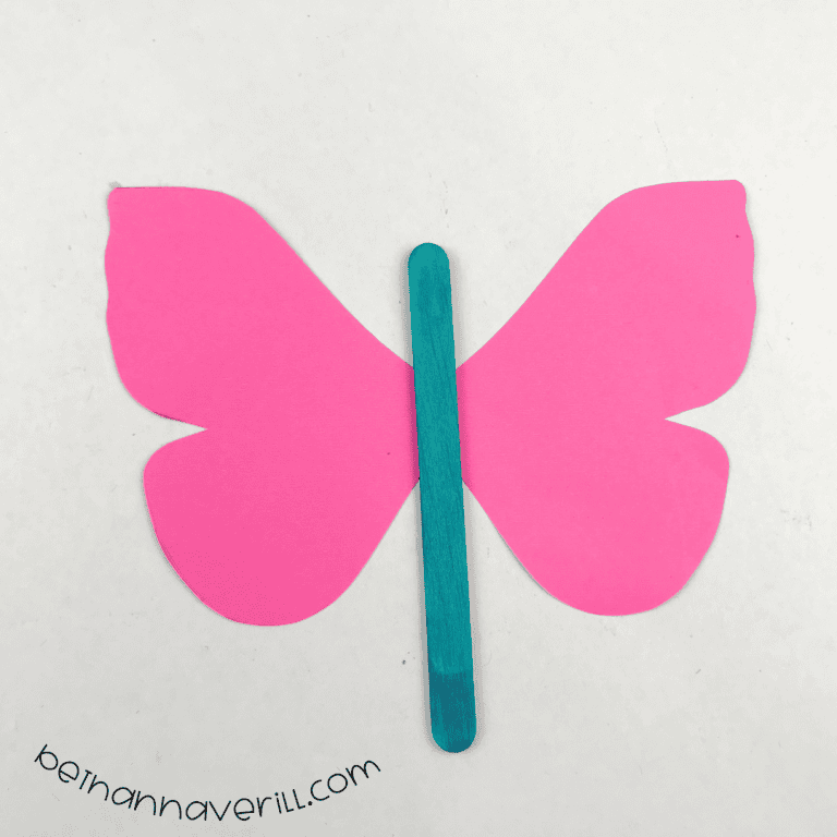 How to Make a Butterfly Stick Puppet with Preschoolers | Beth Ann Averill