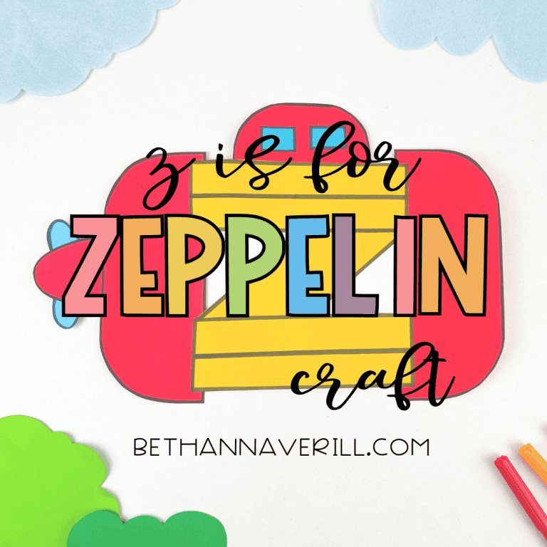 Lowercase Z is for Zeppelin Craft for Preschoolers | Beth Ann Averill