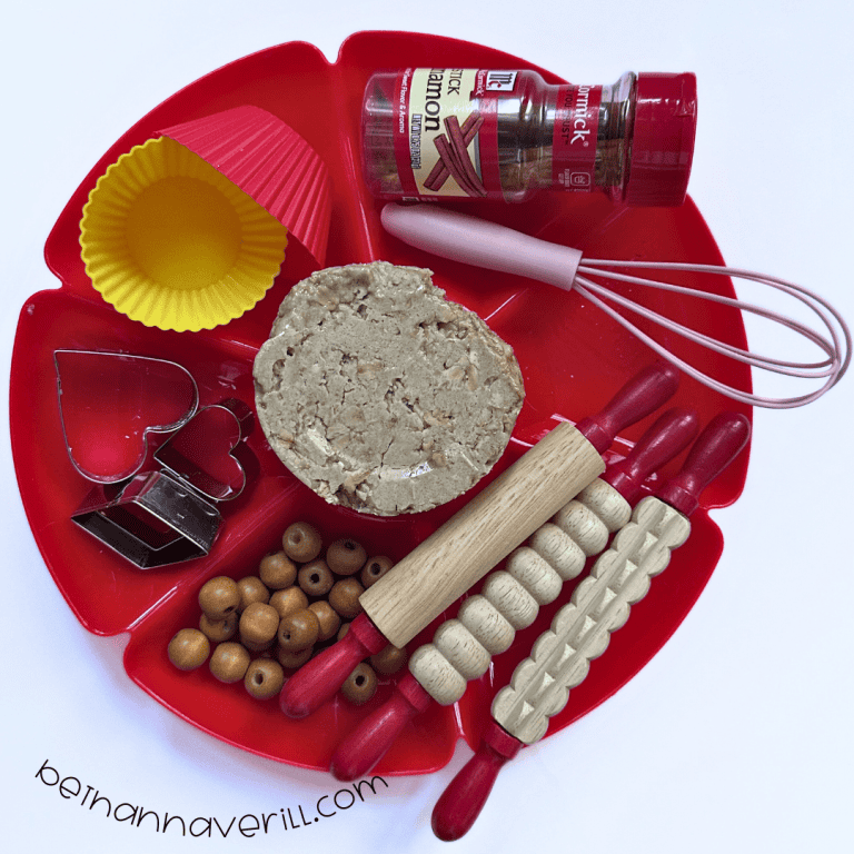 Creative Baking Playdough Tray Idea for Preschool Sensory Play | Beth ...