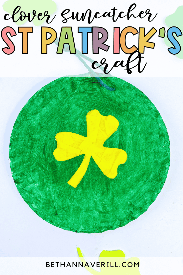 St. Patrick’s Day Clover Suncatcher Craft | Beth Ann Averill