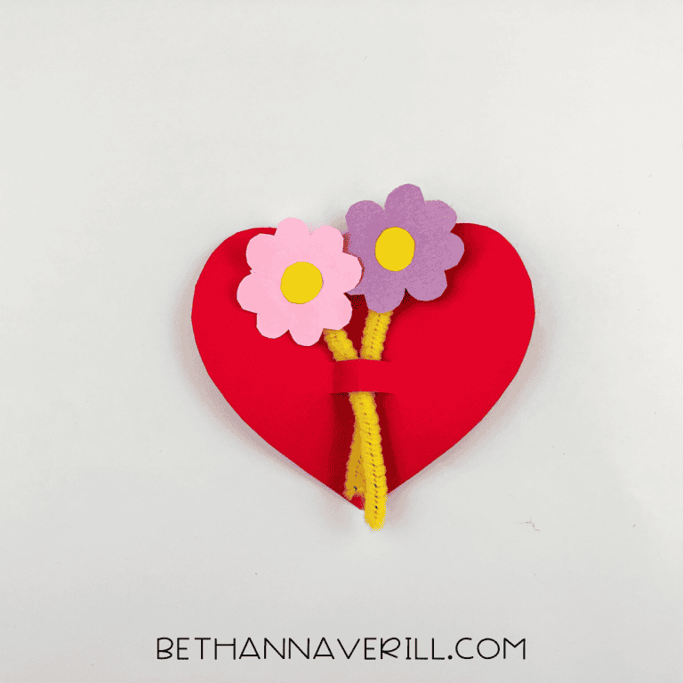 Easy Paper Heart Flower Craft | Beth Ann Averill