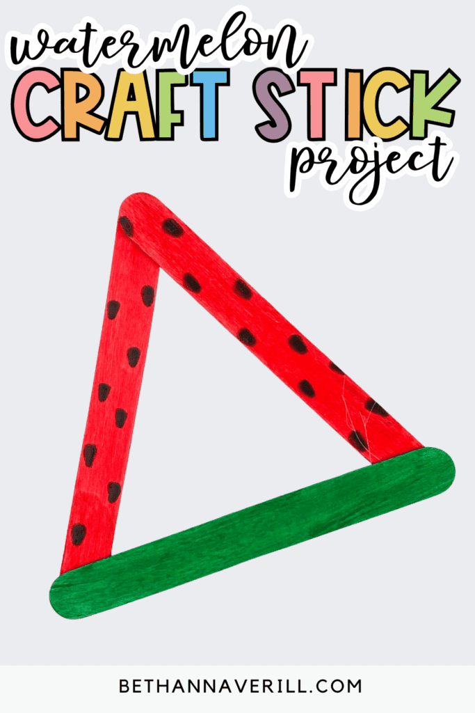 Triangle Watermelon Popsicle Stick Craft | Beth Ann Averill