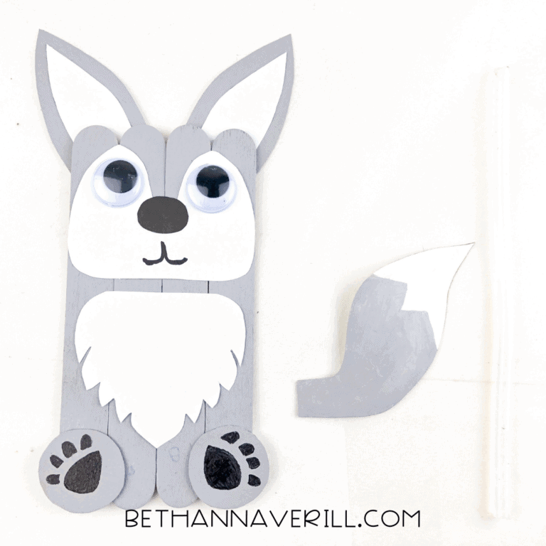 Wolf Craft Stick Project | Beth Ann Averill