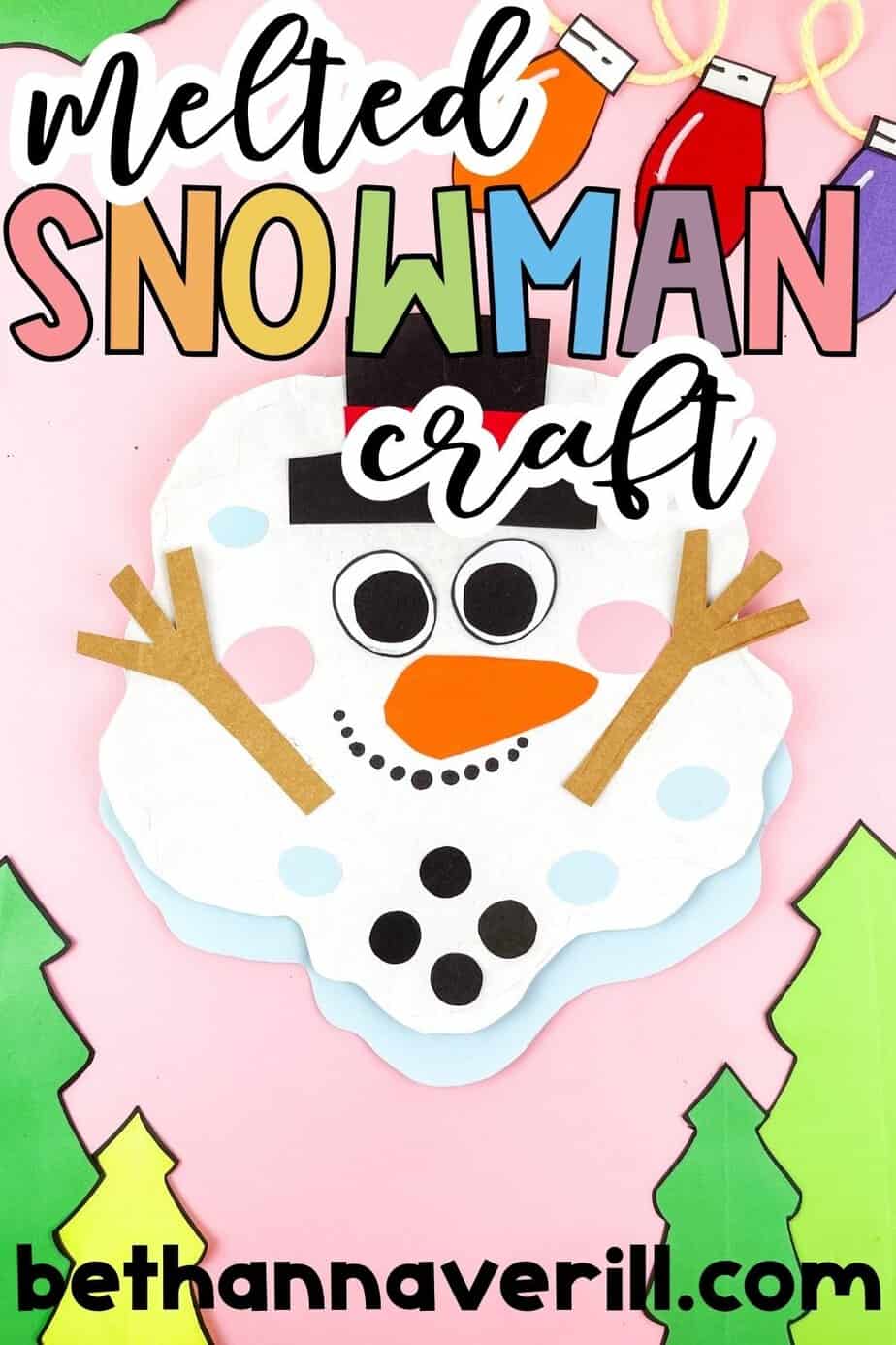 Paper Plate Melted Snowman Craft for Preschoolers | Beth Ann Averill