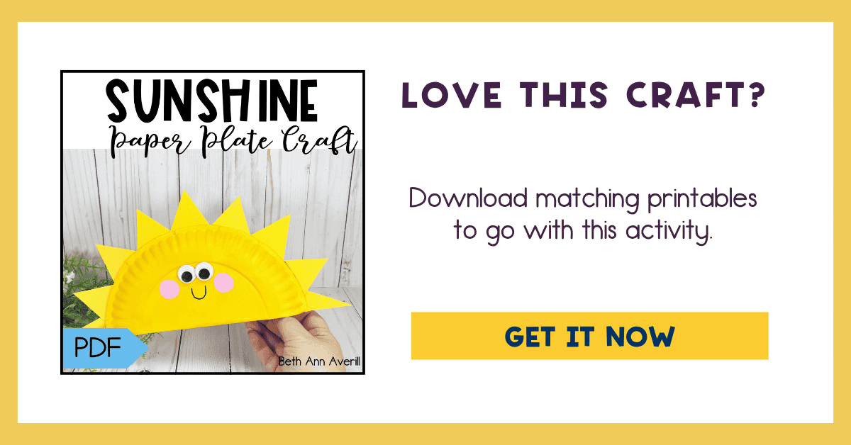 Paper Plate Sunshine Craft | Beth Ann Averill