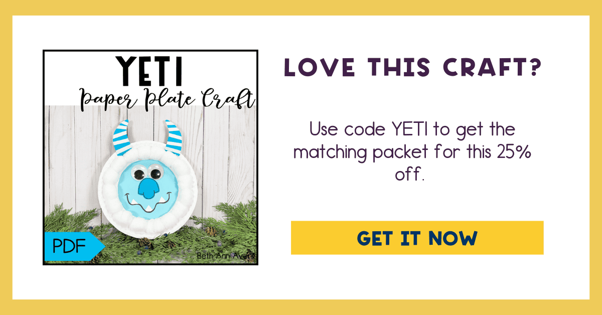 Yeti Paper Plate Craft | Beth Ann Averill